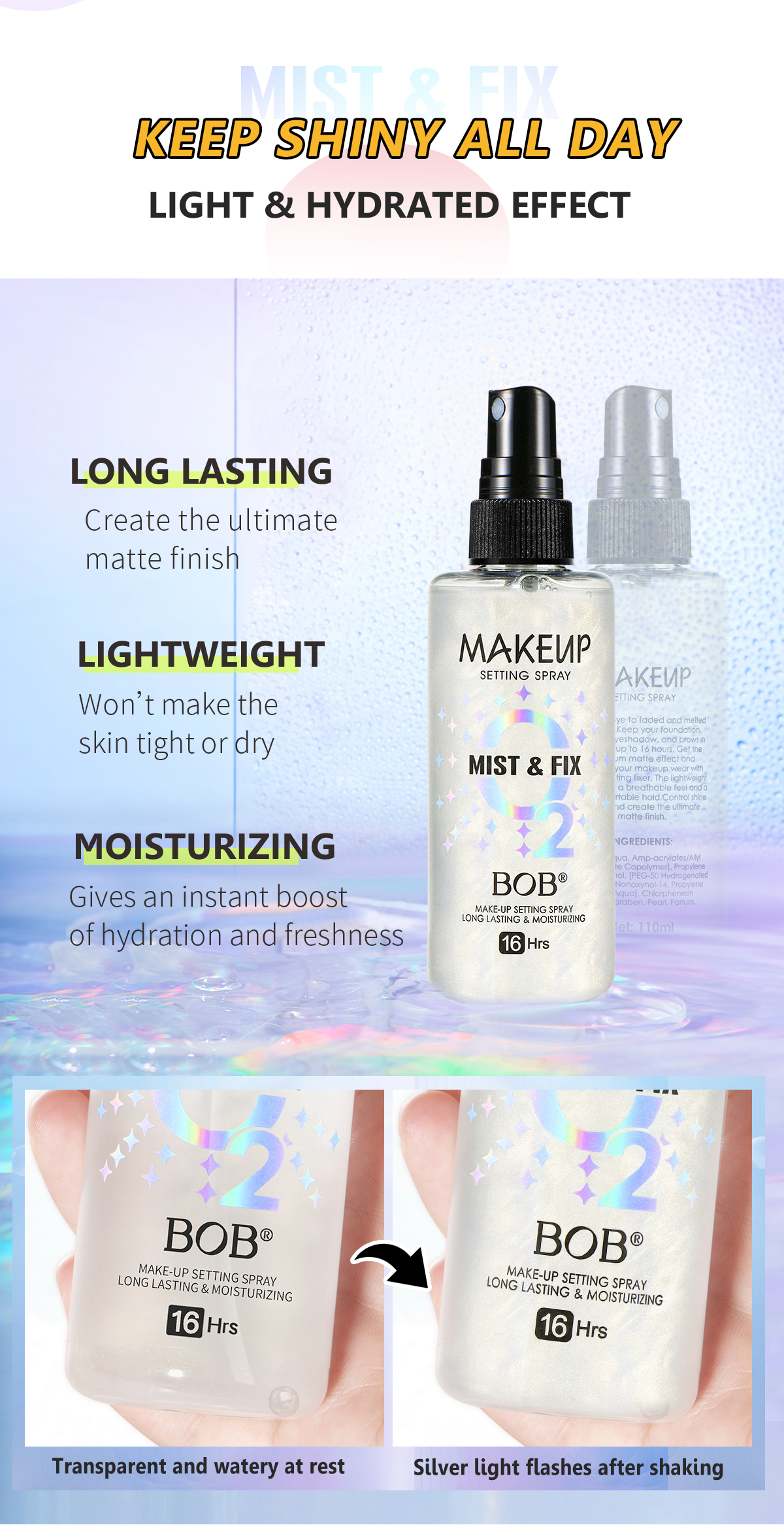 Glitter Long Lasting Makeup Setting Spray - Siloran